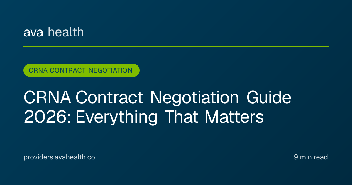 Ava Health · CRNA Contract Negotiation 2026 | Salary, Non-Compete, Call ...