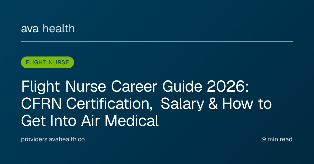Ava Health · Flight Nurse Career Guide 2026: CFRN Certification, Air ...