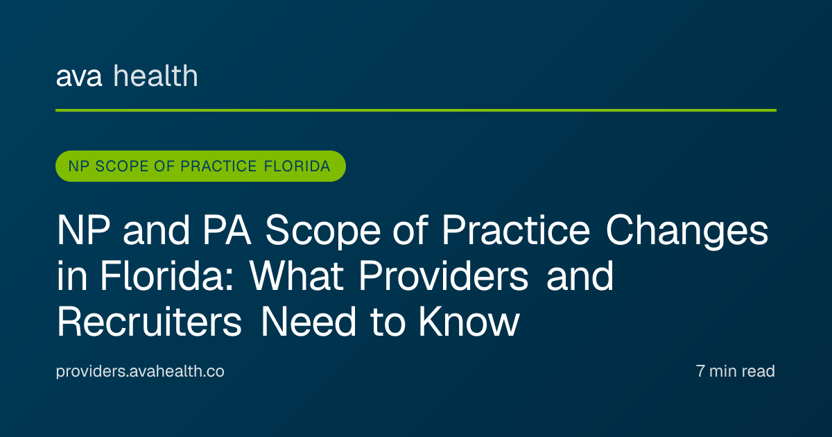 Ava Health · NP PA Scope of Practice Florida 2026 | Ava Health