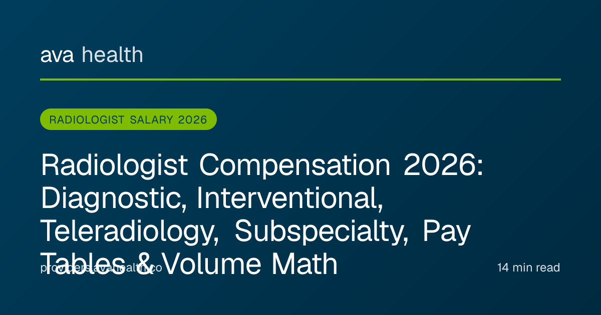 Ava Health · Radiologist Salary 2026 | Diagnostic, IR, Teleradiology Pay